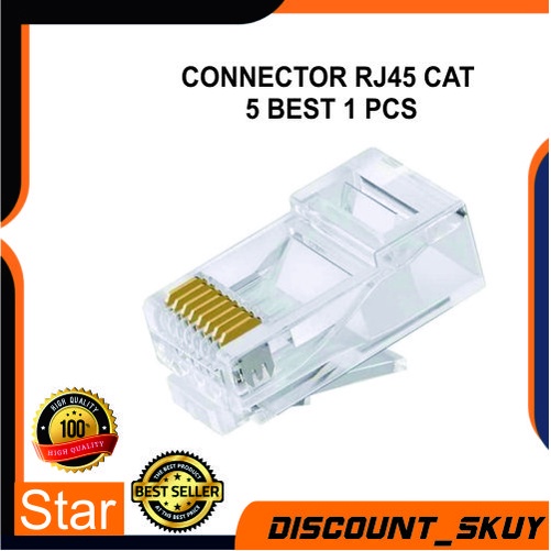 Jual CONNECTOR RJ45 CAT 5 / CAT 5e BEST 1 PCS ( TRANSPARANT ) | Shopee ...