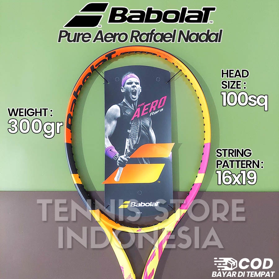Jual Raket Tenis Babolat Pure Aero Rafa Rafael Nadal 2021 100 sq / 300 ...