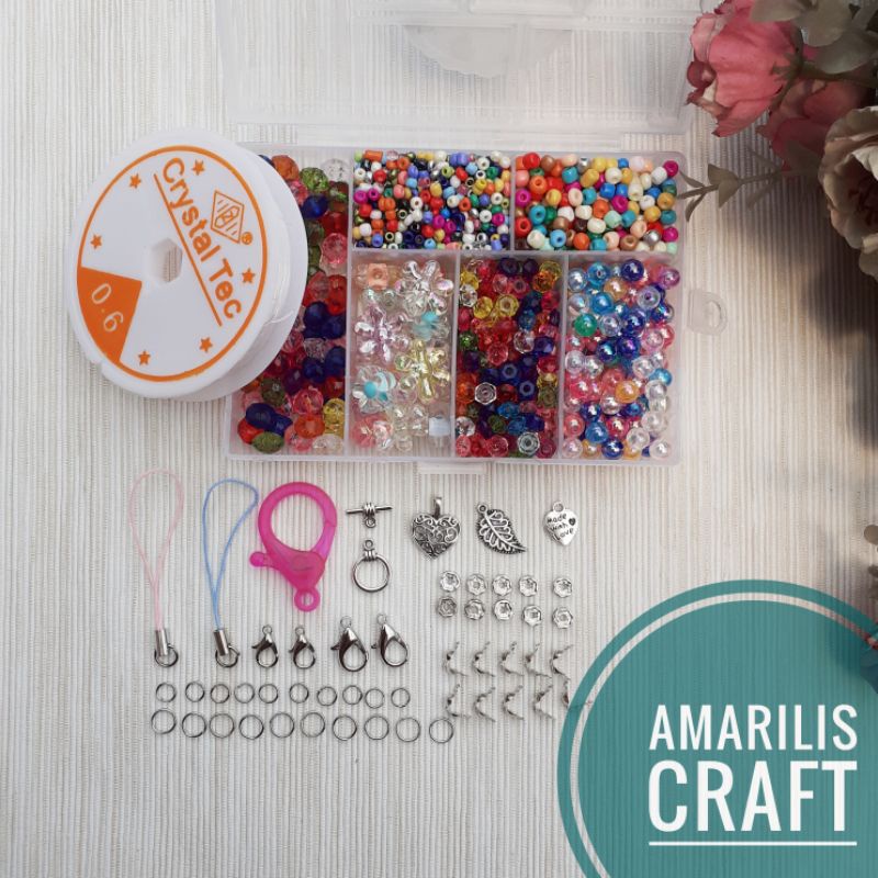 Jual DIY - Jewellery Beading Set Starter Kit Paket Pemula | Shopee ...