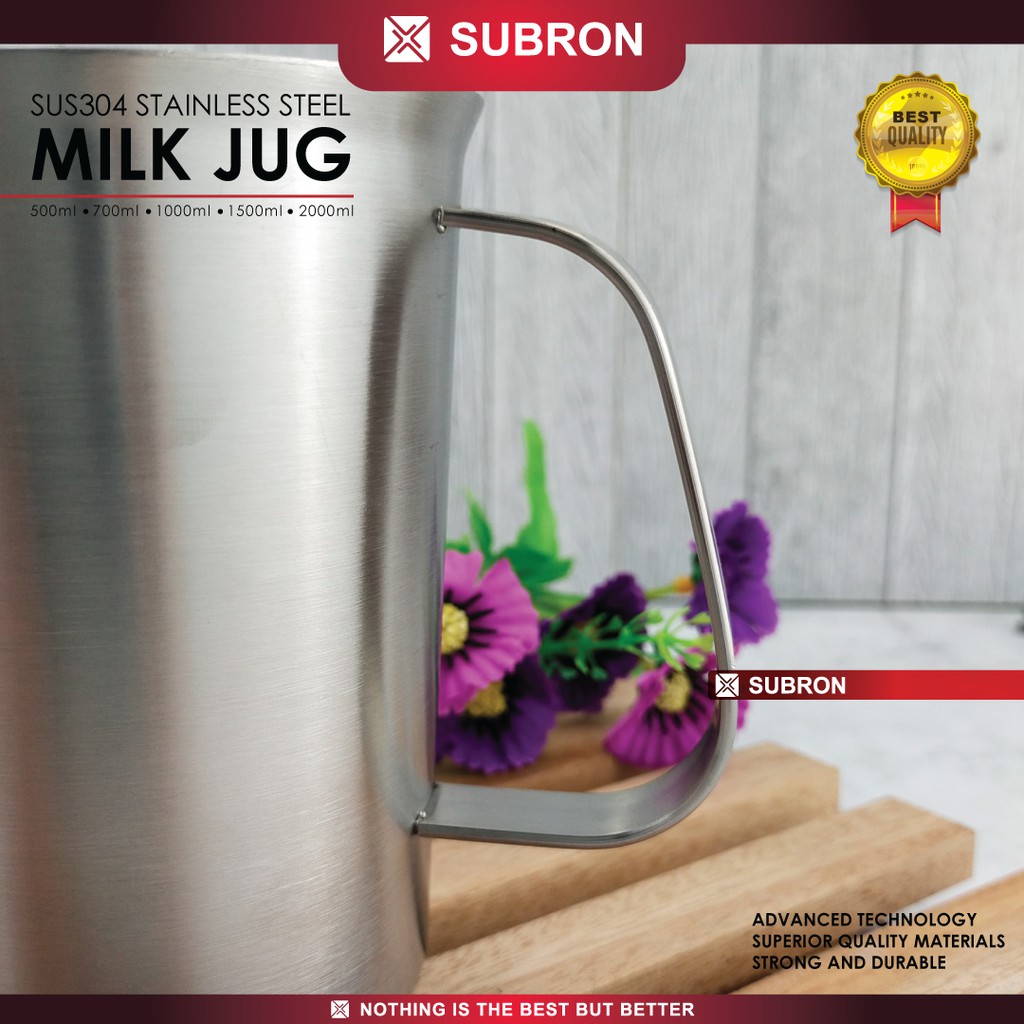 Jual SUBRON Milk Jug sus 304 Pitcher 2000ML Stainless Gelas Ukur Takar ...
