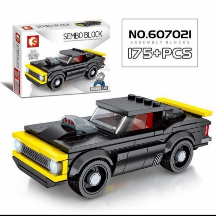 Jual Sembo Famous Car 607021 Speed Car Dodge Car Black Mobil | Shopee ...
