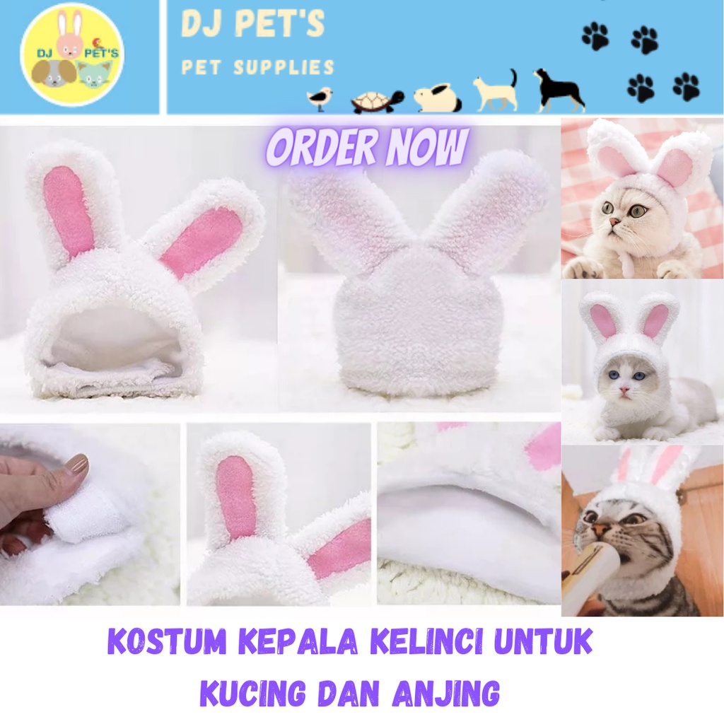 Jual kostum kepala kelinci wig anjing dan kucing Topi anjing dan topi ...