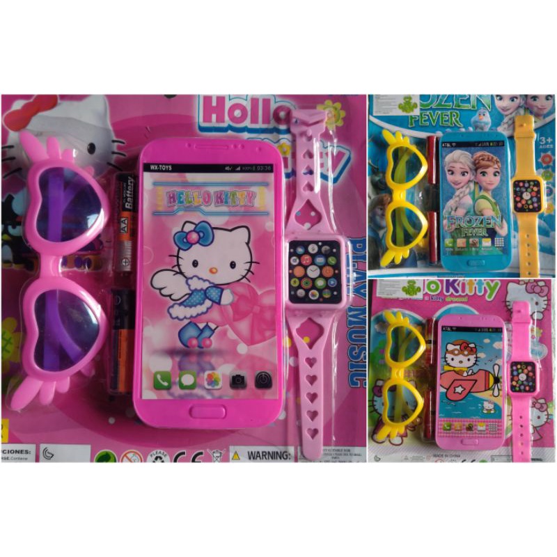 Jual Mainan Anak Hp Jam Kacamata Karakter,Handphone Mainan Set free ...