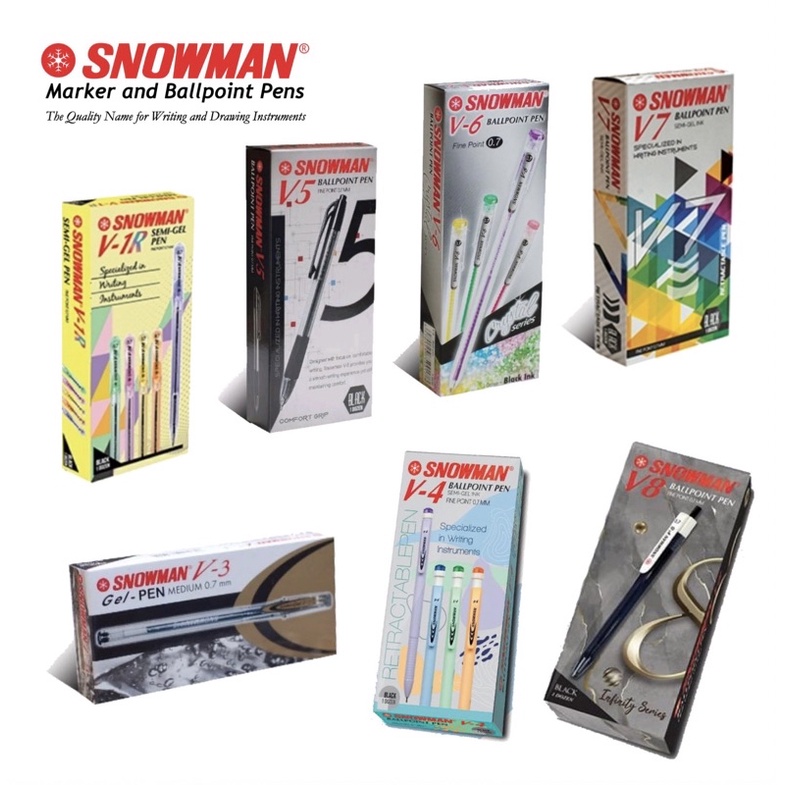 Jual [12 pcs / Box] PEN | PENA SNOWMAN V1 | V1R | V3 | V4 | V5 | V6 ...