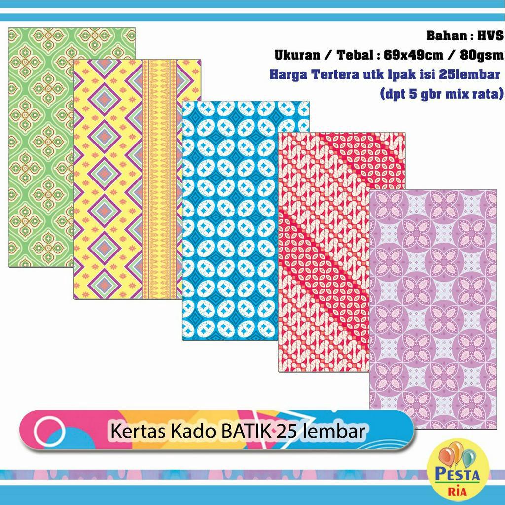 Jual Murah!! (1Set 25lmbr) Kertas kado motif BATIK Classic, kerta kado ...