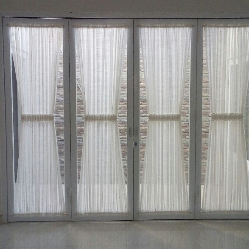 Jual Vitrase Polos Spiral Kupu-Kupu Warna Putih kain Vitrase Import ...