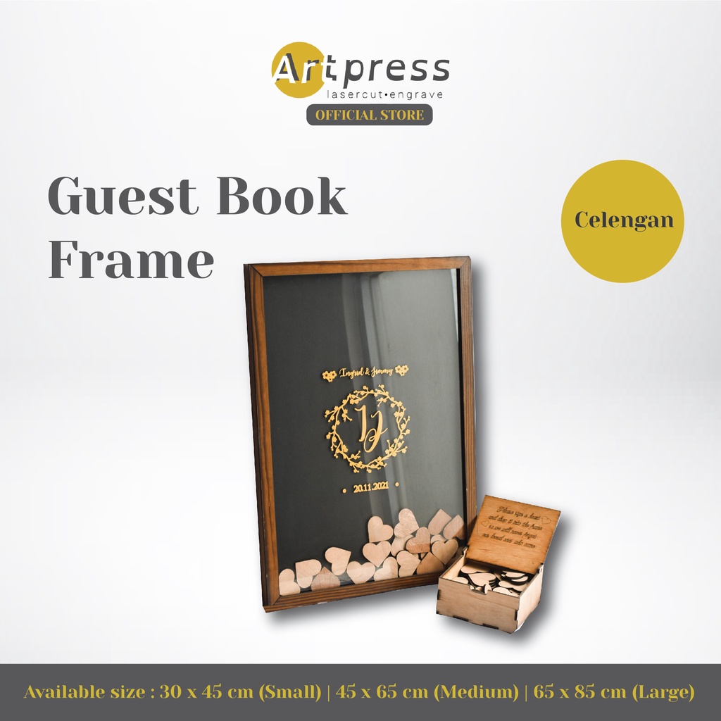 Jual Artpress Guest Book Dropbox Frame - Buku Tamu Wedding Kayu Unik ...