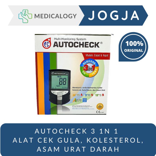 Jual AUTOCHECK 3 IN 1 ALAT CEK GULA DARAH, KOLESTEROL DAN ASAM URAT GCU ...