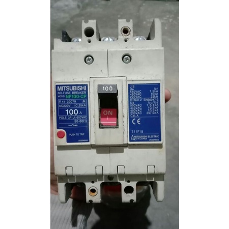 Jual MCCB No Fuse Breaker NF100-CP 3P 3 Phase 100A 100 Ampere Mitsubishi | Shopee Indonesia