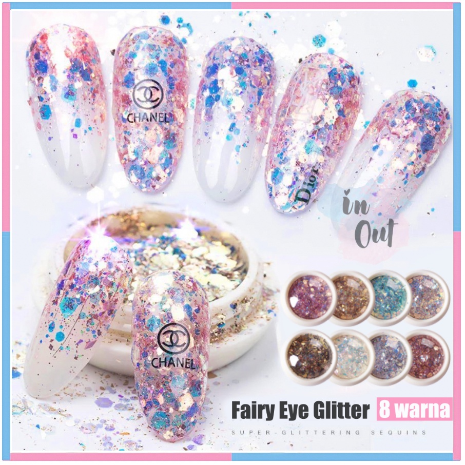 Jual High Quality Nail Art Glitter Blink kuku Sticker kuku Hexagonal ...