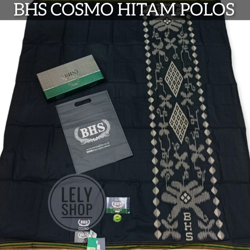 Jual Sarung Tenun BHS COSMO Hitam Polos Tumpal Kembang Ori Halus Mesres ...