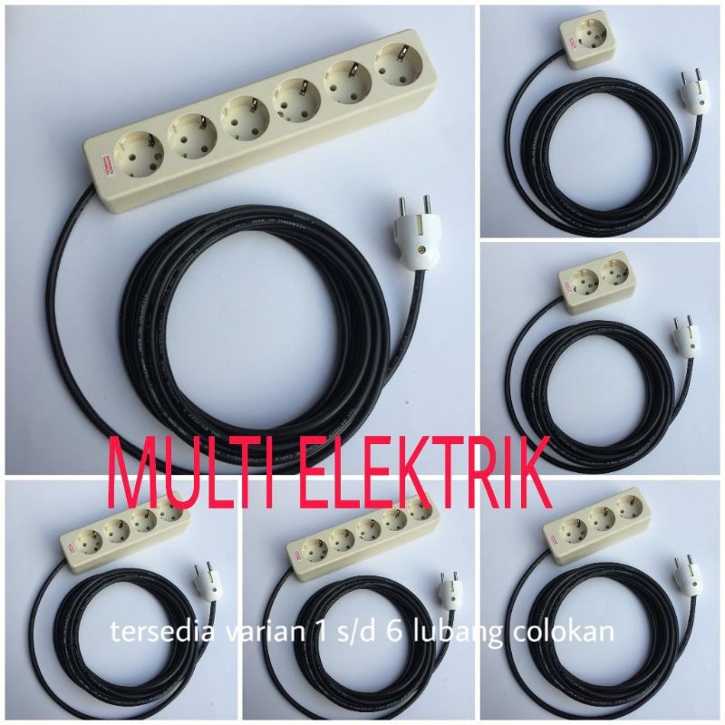 Jual stop kontak uticon 1 2 3 4 5 6 lubang kabel supreme 2x1.5 serabut - panjang 10 12 15 m ...
