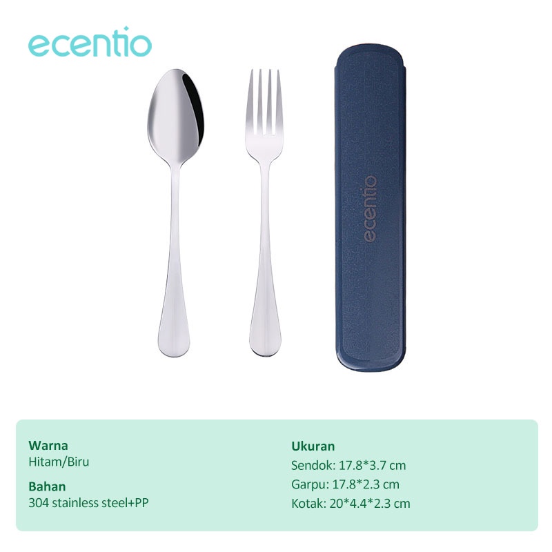 Jual ecentio 2/3Pcs Stainless Steel Alat Makan Set Sendok Garpu set ...