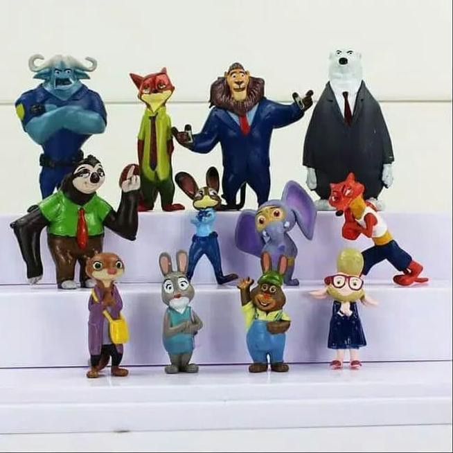 Jual Action figure Zootopia Judy Hopps 12 pcs set / Topper kue Zootopia ...