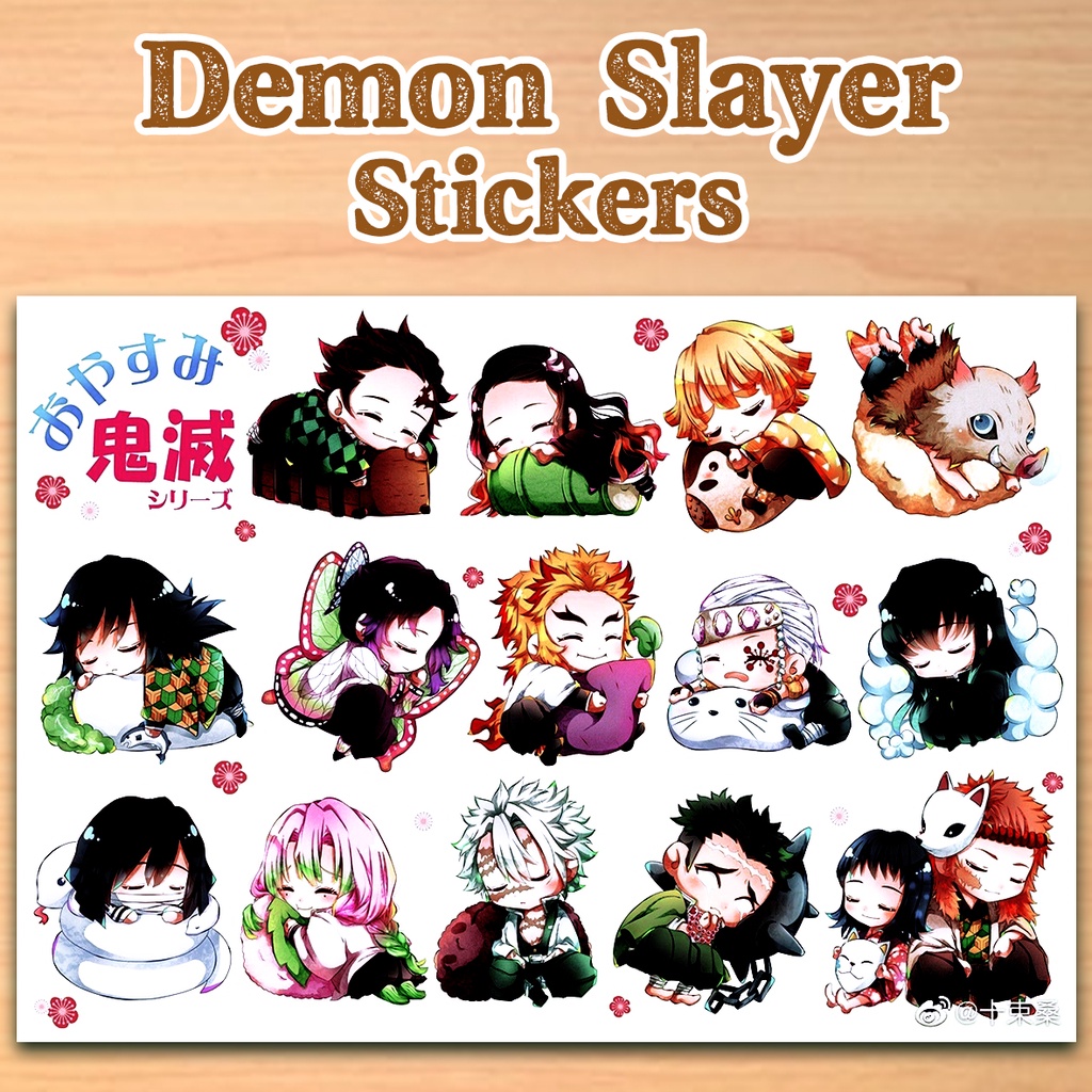 Jual 14 pcs Demon Slayer Sticker Stiker Waterproof Anti Air Kimetsu no ...