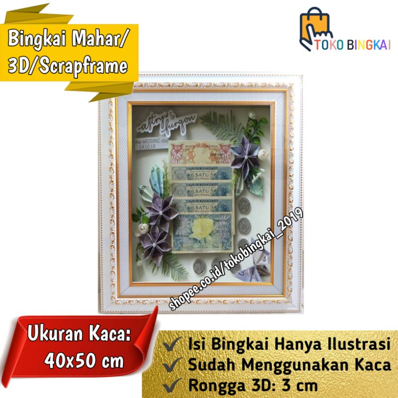 Jual Bingkai Mahar , Frame Mahar , Bingkai 3D 16R (40x50 cm) | Shopee ...