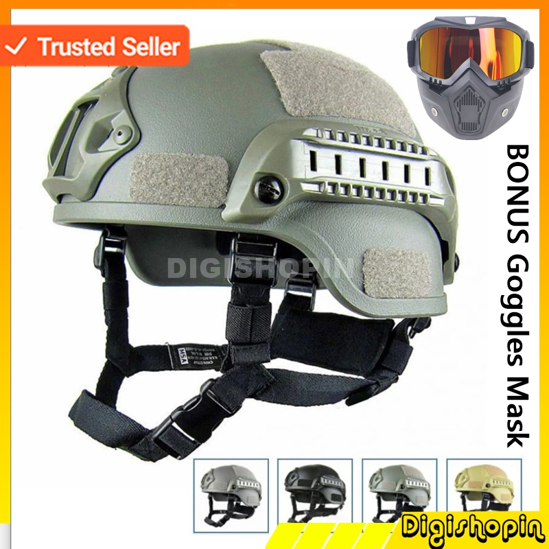 Jual Helm Army BONUS Kacamata Goggles Mask Helm Catok Tactical Airsoft ...