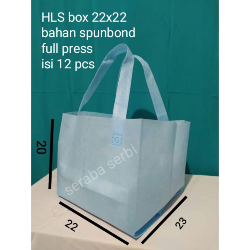 Jual tas hls box 22x22 tas hajatan tas besek tas box nasi tas spunbond ...