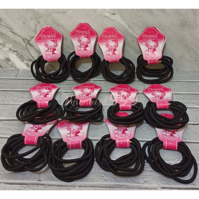 Jual 6PCS KARET RAMBUT HITAM POLOS TREND IKAT RAMBUT MURAH MERIAH ...