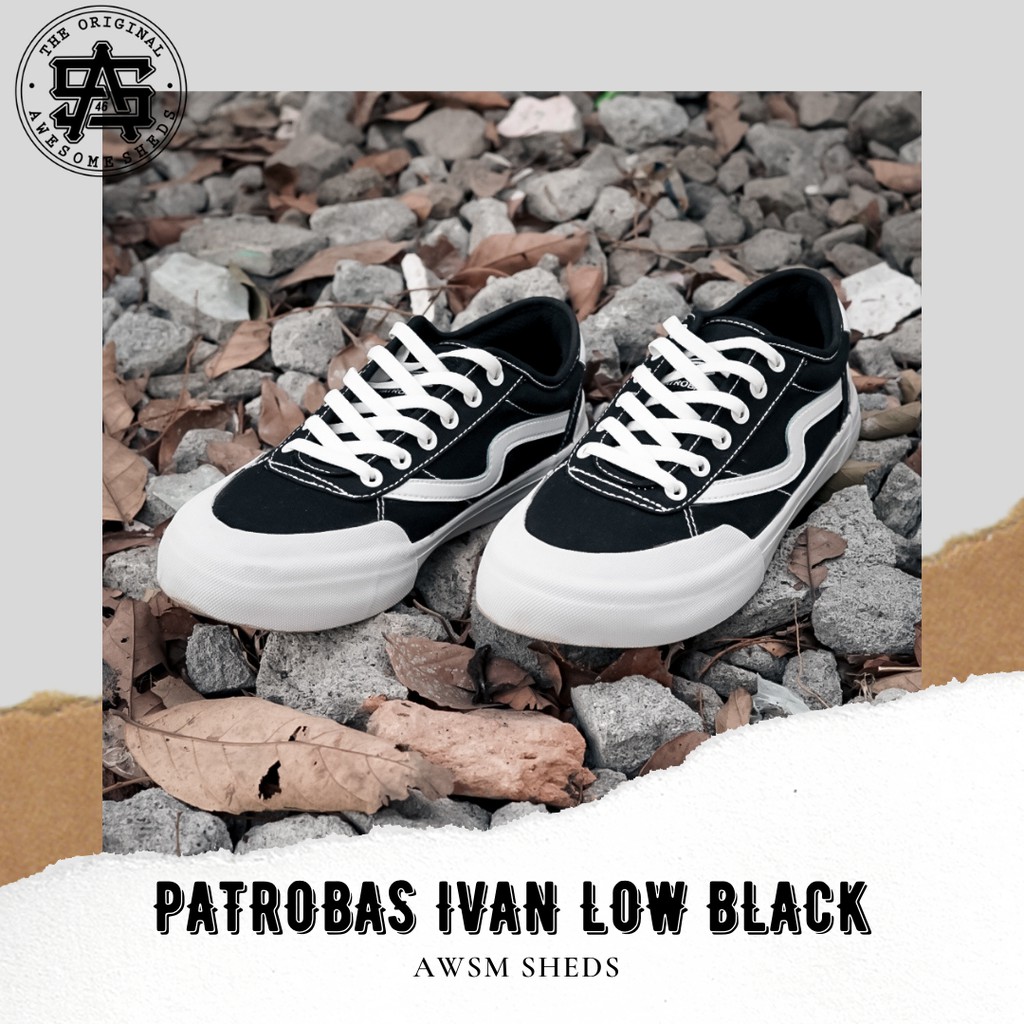 Jual Sepatu Patrobas Ivan Low Black White HItam Sneakers Original ...