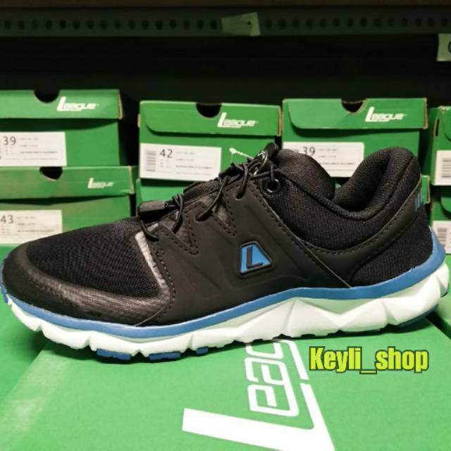 Jual Sepatu League Kumo Chi Black Running Shoes Cowo Sneakers Pria ...