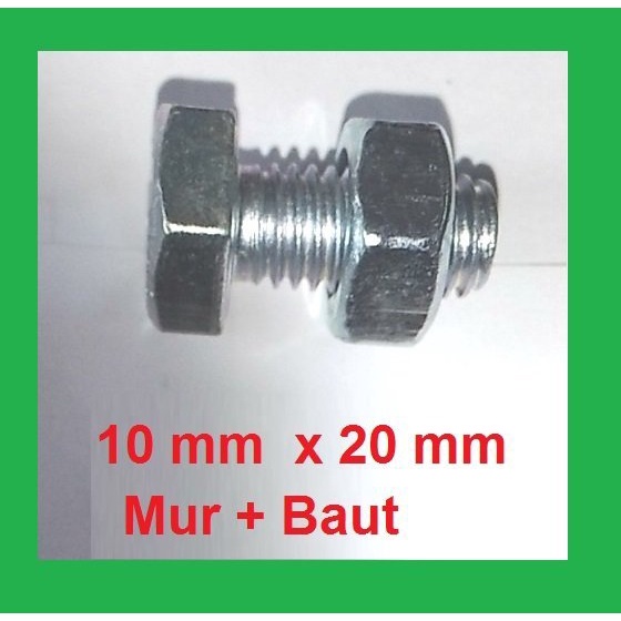 Jual Mur Baut Hexagonal diameter 10 mm x Panjang 20 mm putih | Shopee ...