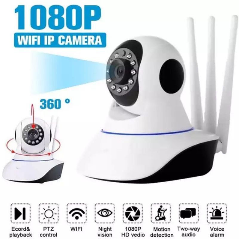 Jual IP Cam Kamera Cctv Wireles Wifi 3 Antena Camera Night Vision V380 ...