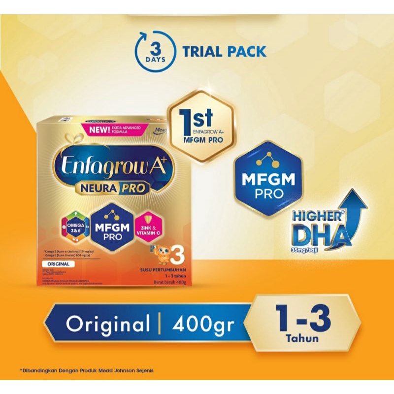 Jual ENFAGROW A+3 ORIGINAL | VANILLA 400G exp 2025 (Beli 2 Box free ...