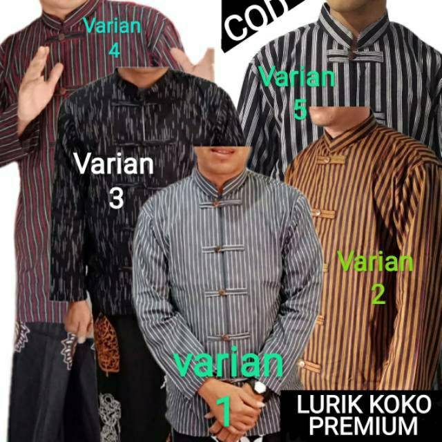 Jual Surjan Lurik /Surjan koko/baju adat jawa/lurik jawa | Shopee Indonesia