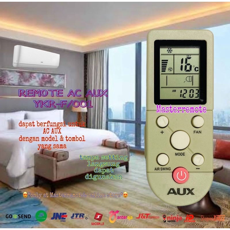 Jual REMOT REMOTE AC AUX YK-F/001 T. MERAH | Shopee Indonesia