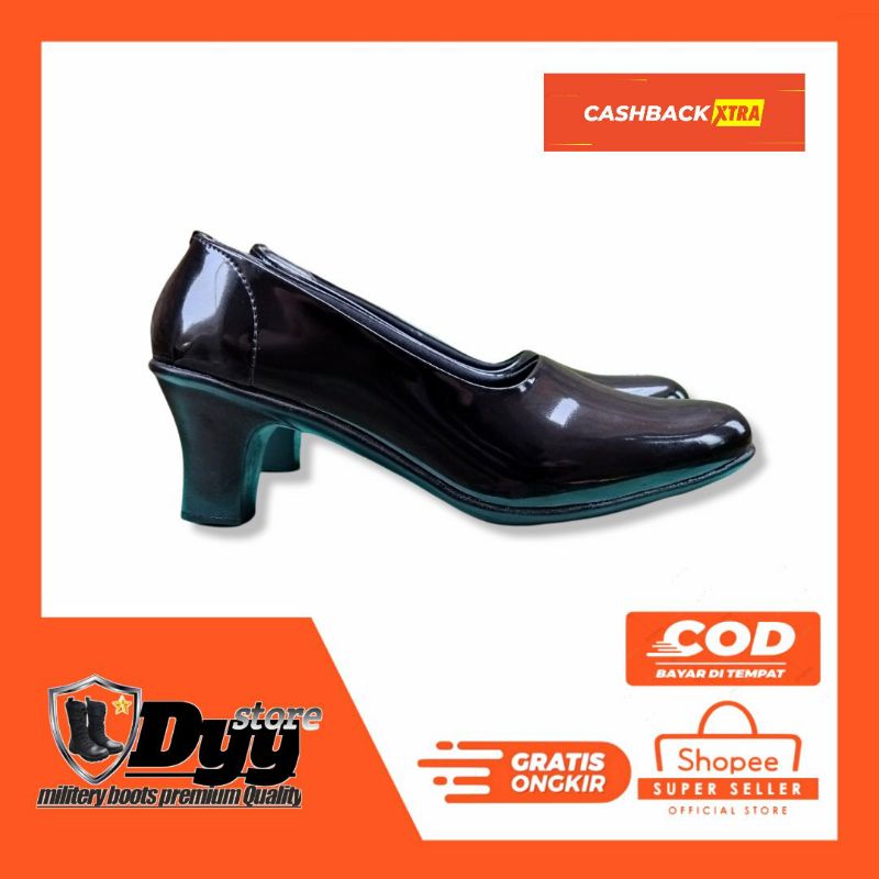 Jual Sepatu PDH Kantor Persit Bhayangkari Polwan PNS Hak 7cm | Shopee ...