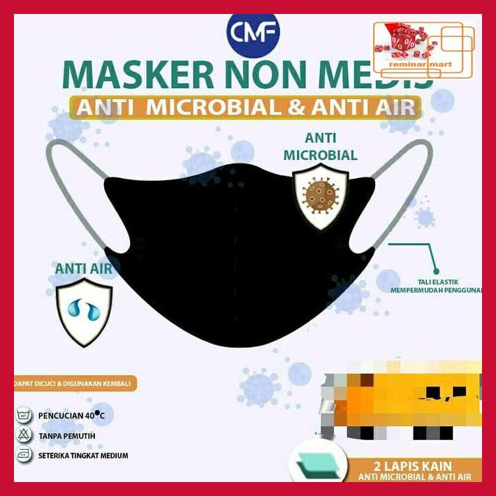 Jual Etegr5- Masker Kain Cmf Hitam Polos Anti Air Dan Anti Microbial ...