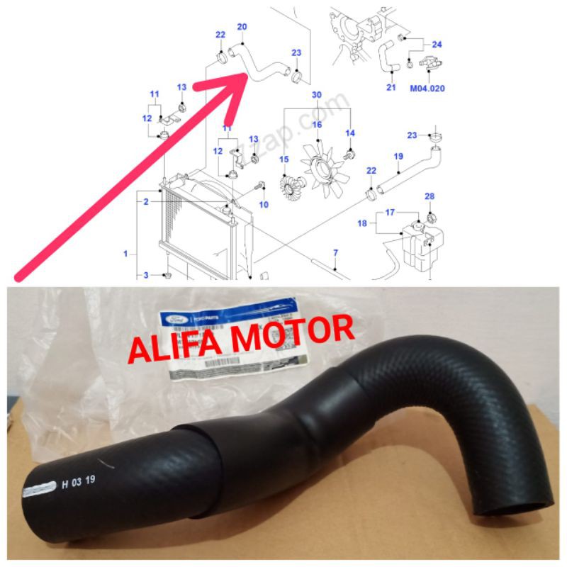 Jual Selang Radiator Atas Ford Everest & Ranger TDI 2.5 cc 2.9 cc ...