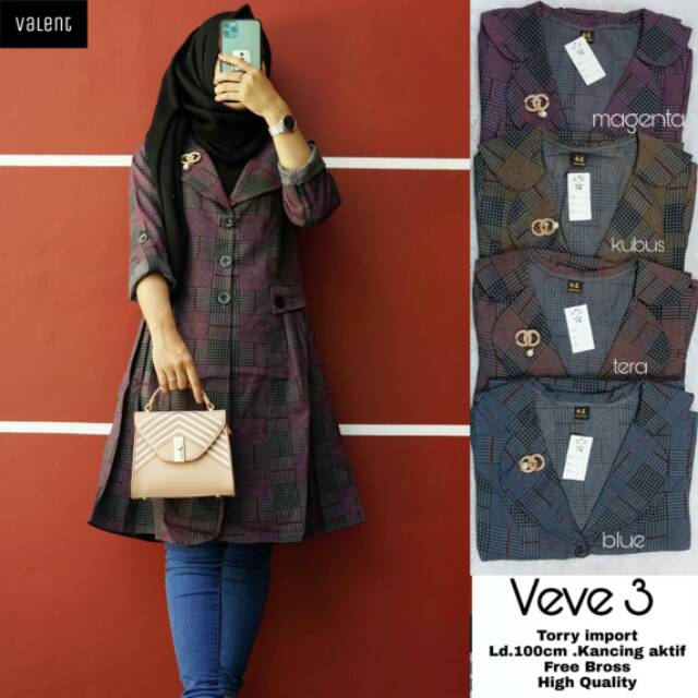 Jual Veve 3 Tunik Bahan Torry Import | Shopee Indonesia