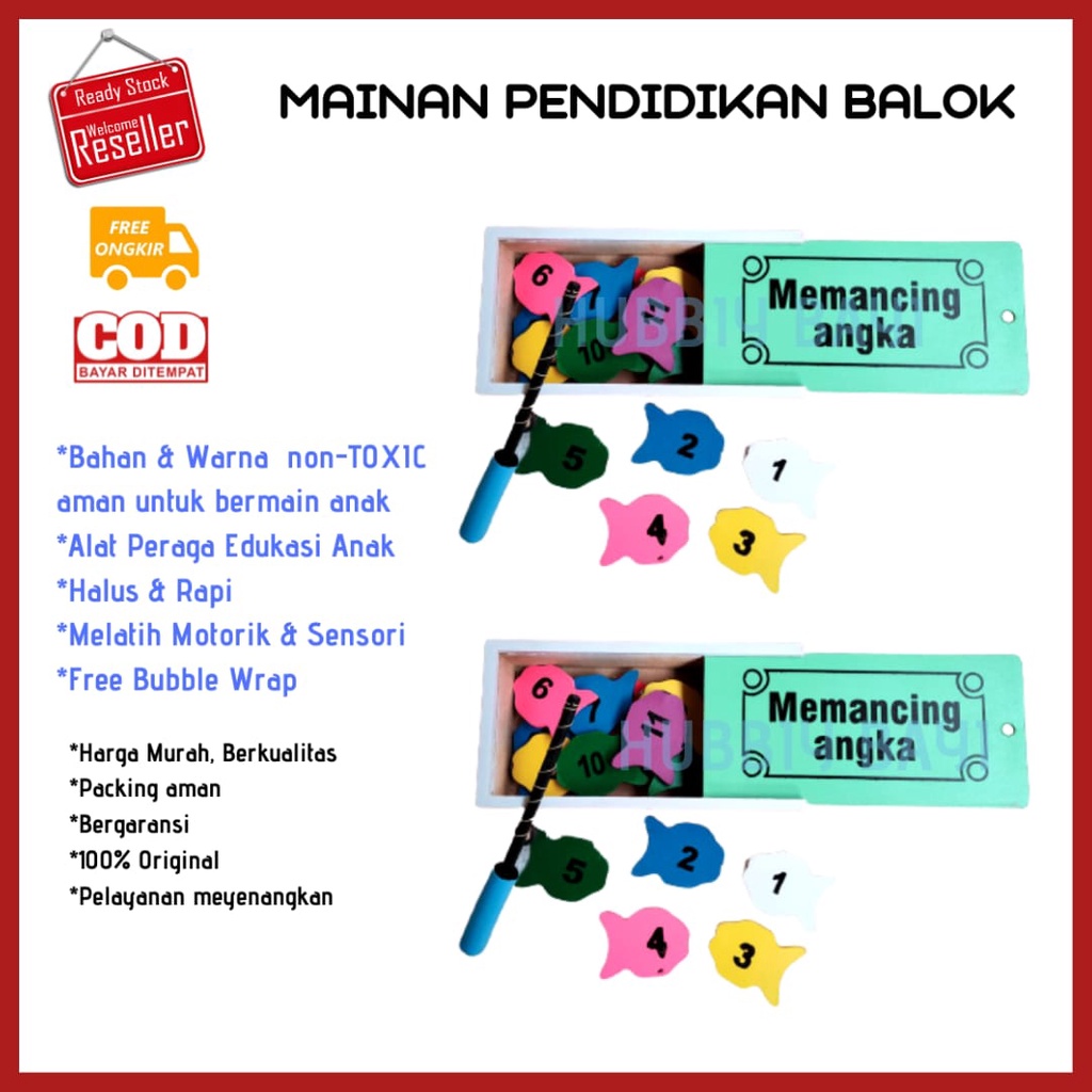 Jual BEST SELLER!!!! Mainan Balok MEMANCING ANGKA Alat Peraga Edukasi ...