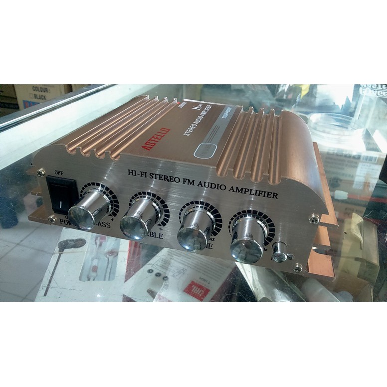 Jual Power Ampli Mobil Stereo INPUT FM RADIO TUNER 350W x 2 ASTELLO ...
