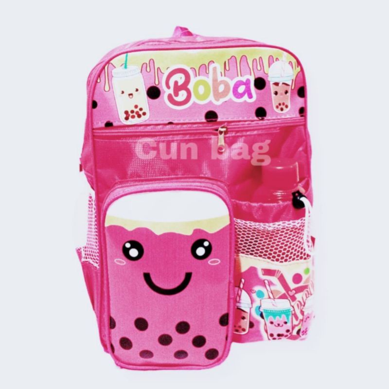 Jual Tas Sekolah Troli Boba Free Botol Minuman / Tas Sekolah Dorong Anak / Ransel Troli Boba ...