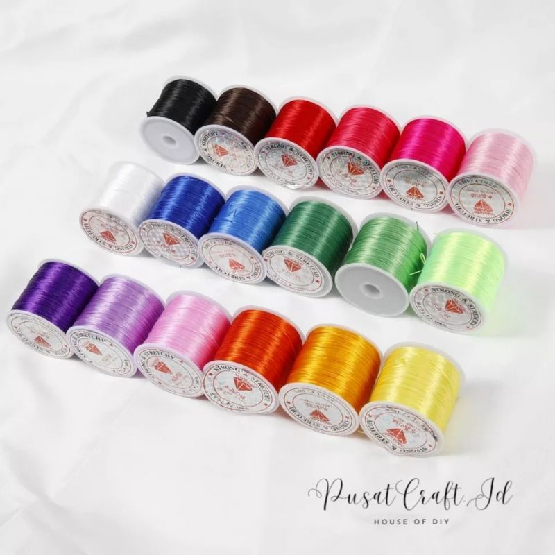 Jual 50M/Roll Senar Karet Elastis | Tali karet manik manik kristal ...