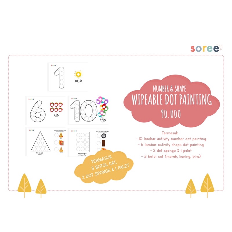 Jual Wipeable dot painting Number & Shape | Shopee Indonesia