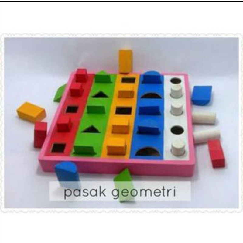 Jual [BLUETOYS] PASAK WARNA GEOMETRI SILINDER TINGGI RENDAH/ MAINAN ...