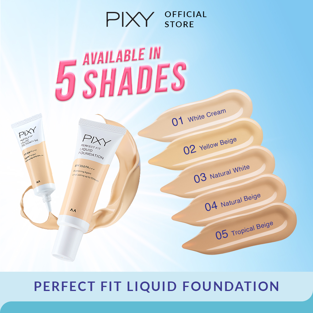 Jual PIXY Perfect Fit Liquid Foundation 01 White Cream | Shopee Indonesia