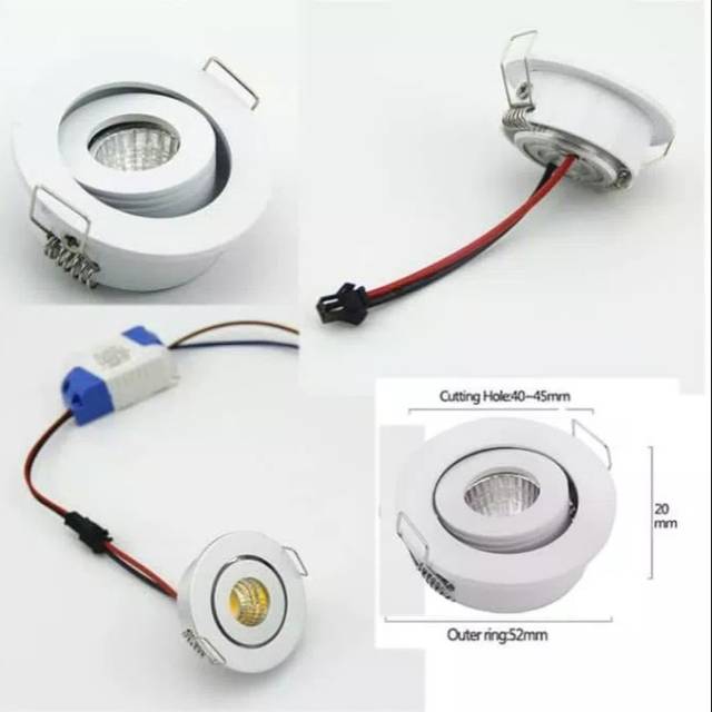 Jual LAMPU DOWNLIGHT LED MINI COB 3W SPOT LIGHT FOKUS PLAFON SOROT ARAH PUTIH DAN WARM WHITE ...