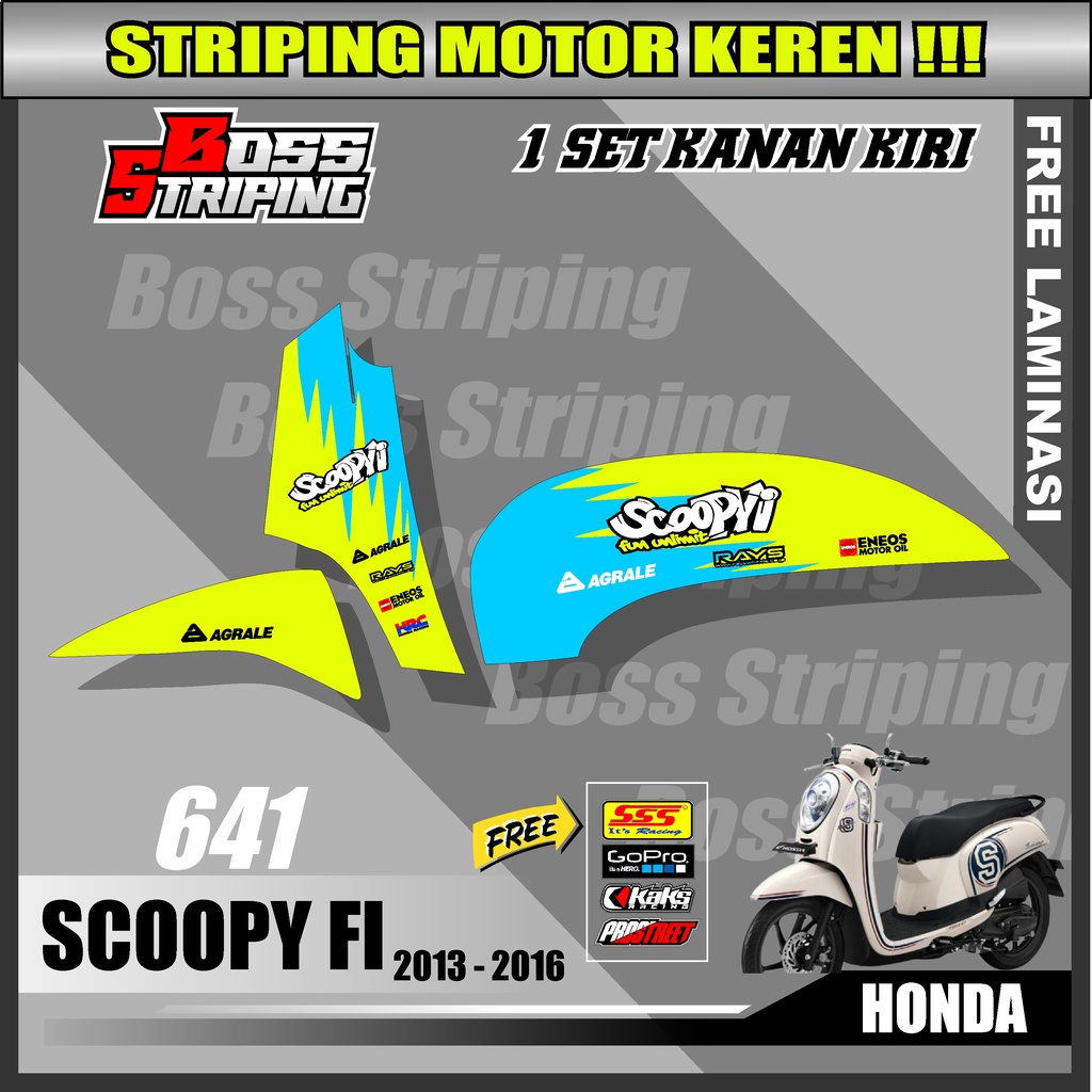 Jual Sticker motor semi full Scoopy Fi 2013 2014 2015 2016 - Striping ...