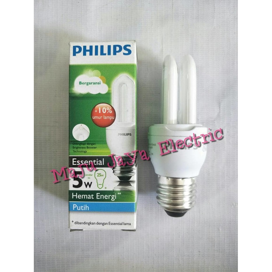 Jual Lampu Philips Essential 5 w Watt Bohlam 2U 5w 5Watt Putih E27 E-27 | Shopee Indonesia