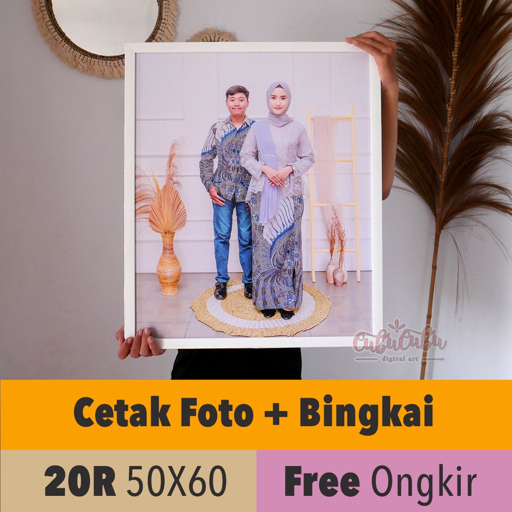 Jual Paket Dekorasi Prewedding Cetak Foto Bingkai 20R 50x60 20Rs 50x70 | Shopee Indonesia