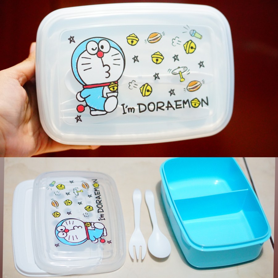 Jual Kotak tempat makan lunch box sekat doraemon | Shopee Indonesia