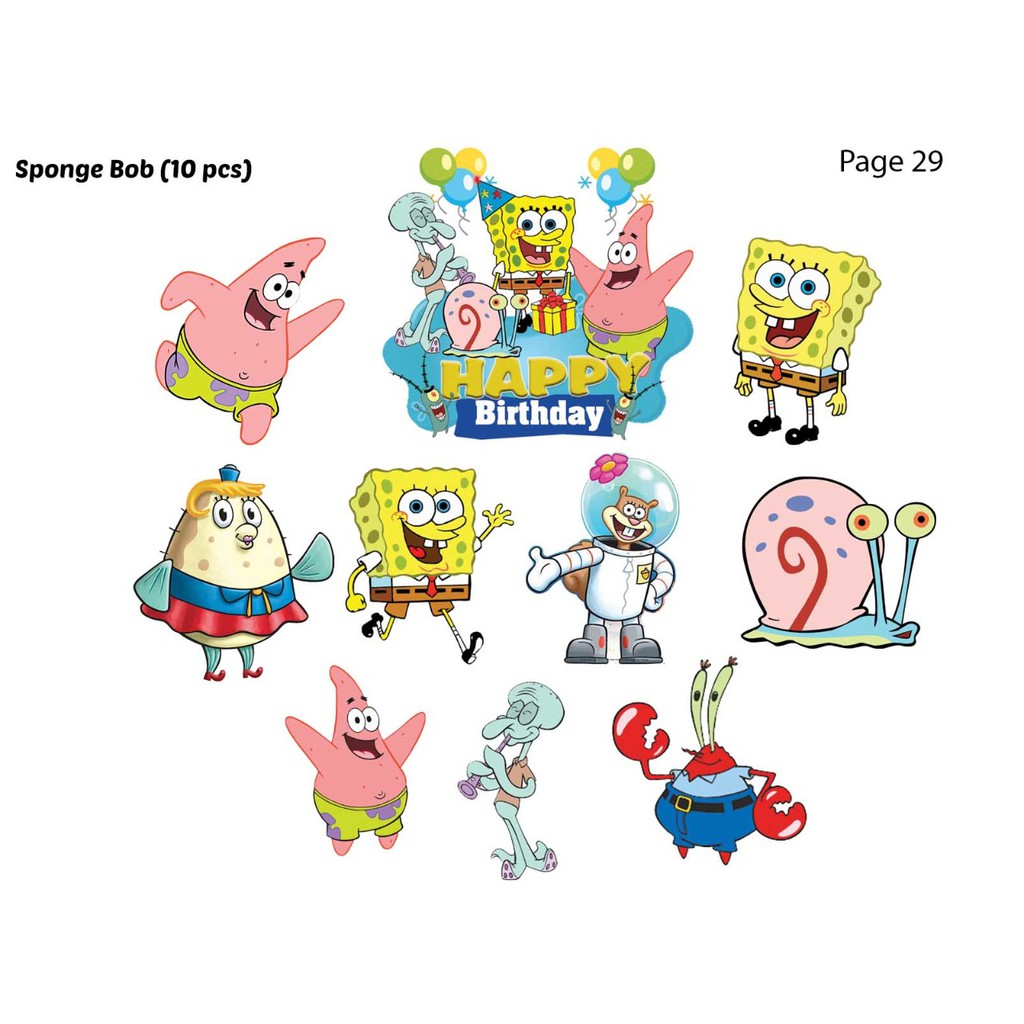 Jual Topper Kue Spongebob (10pcs) | Shopee Indonesia