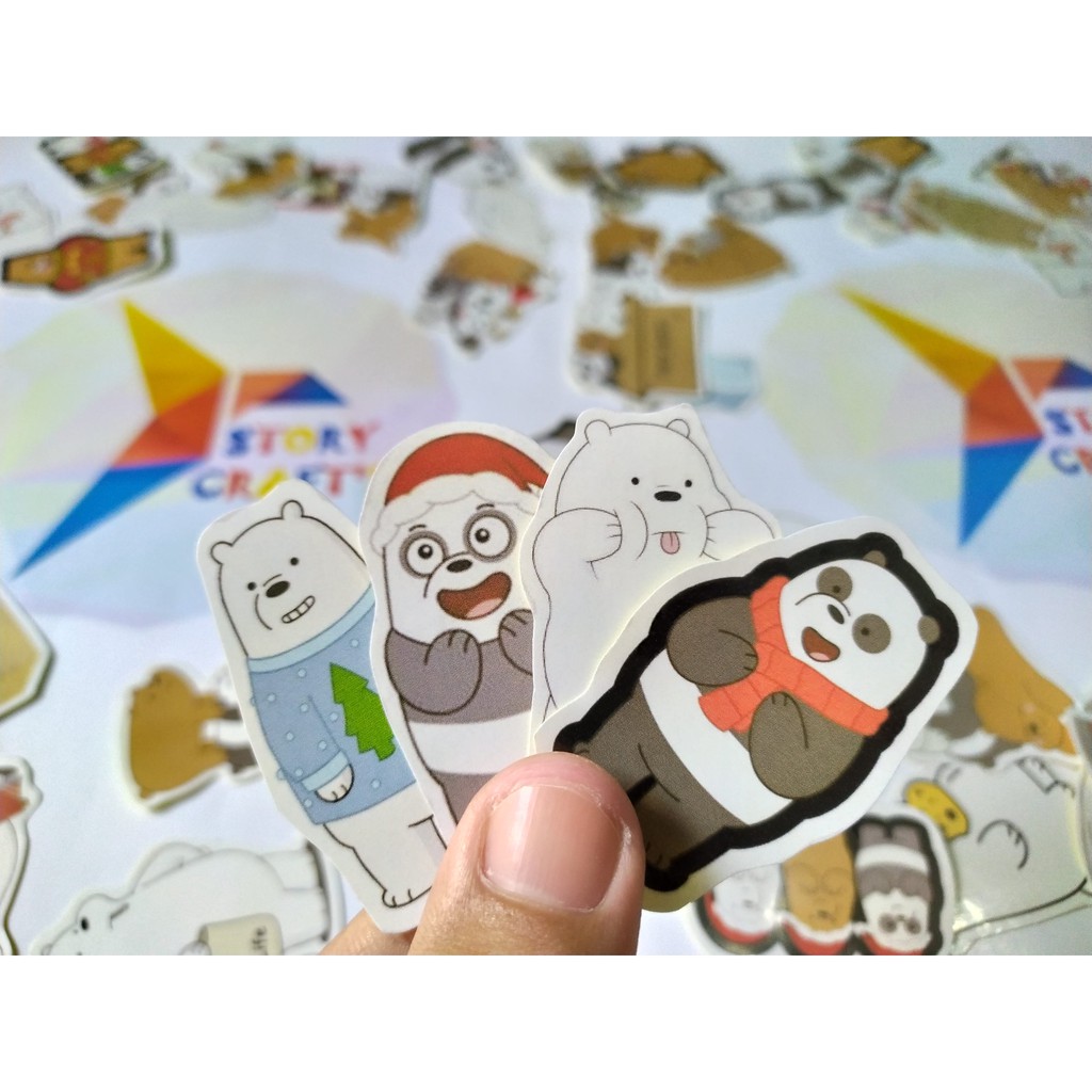 Jual Sticker Kartun Panda Beruang Lucu Imut Bahan Glosy Chromo Murah ...