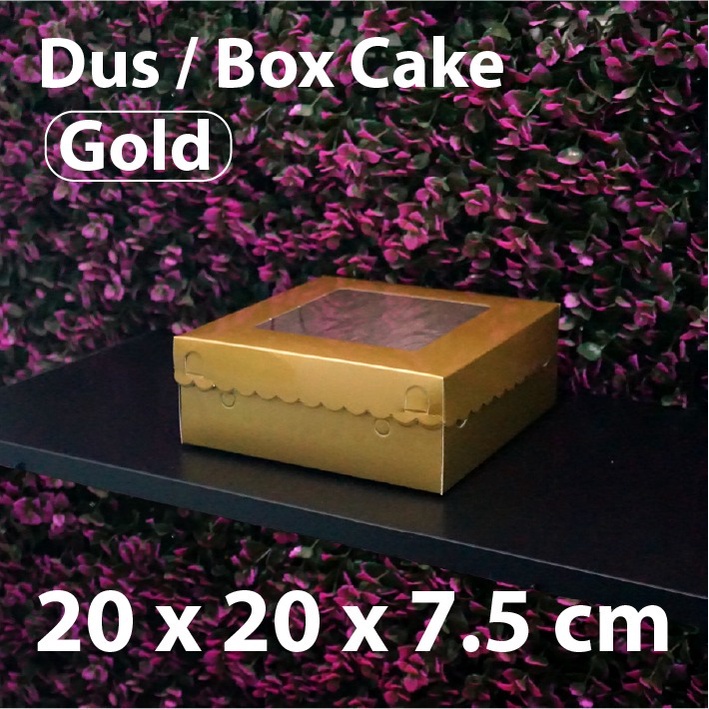 Jual (Depok) Dus Emas 20 x 20 x 7.5 cm dengan Mika - Box Kue - Gold Cake Box | Shopee Indonesia