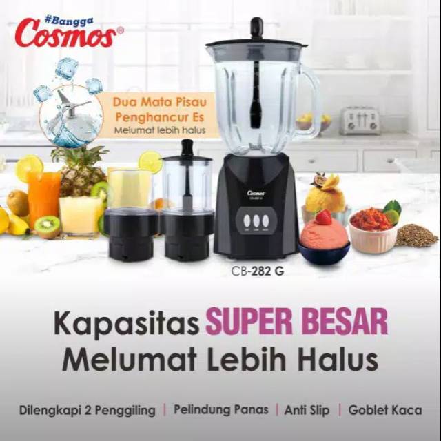 Jual BLENDER COSMOS CB-282G CB282G KACA 3IN1 2 LITER | Shopee Indonesia